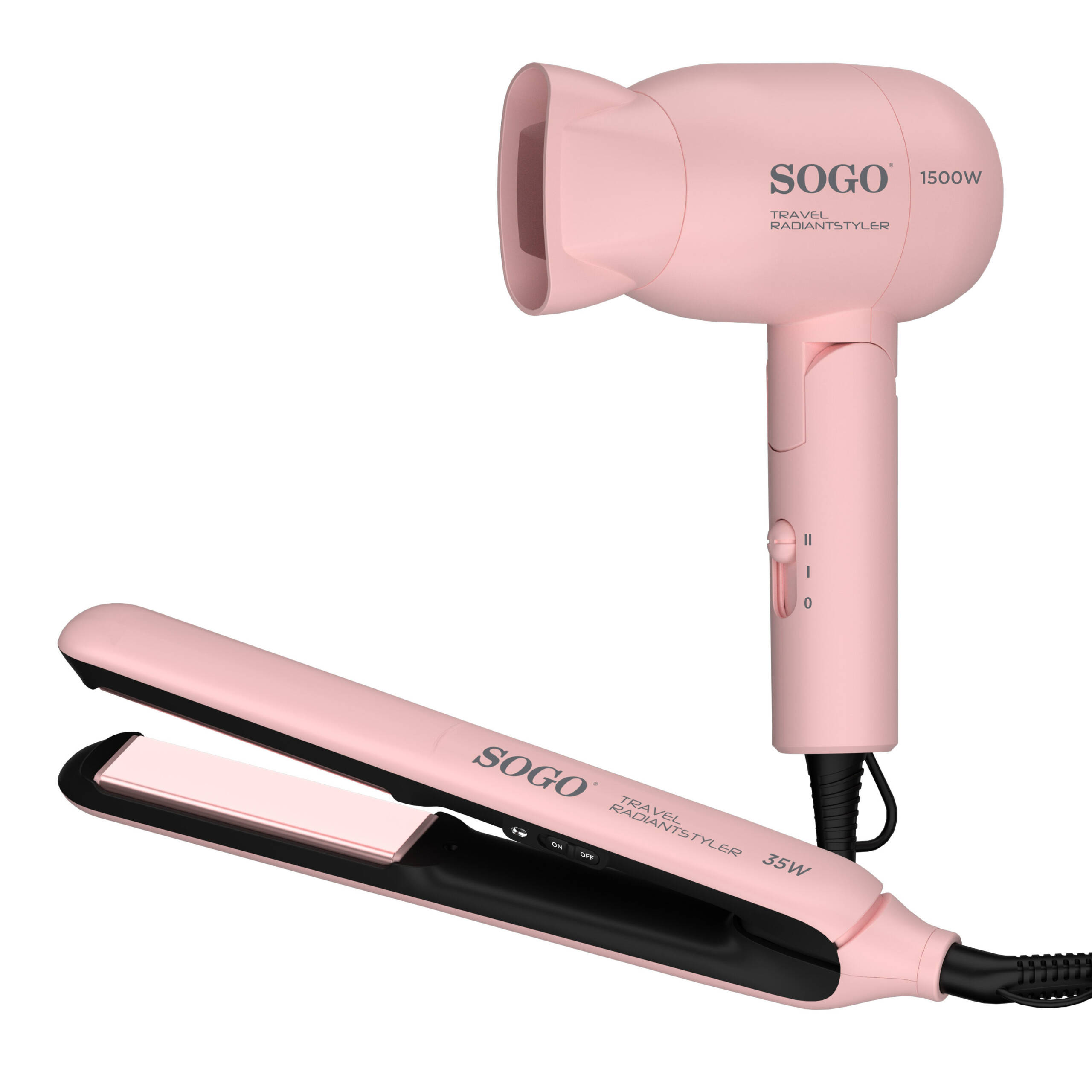 SOGO 2 IN 1 IRON AND HAIR DRYER SET - SOGO