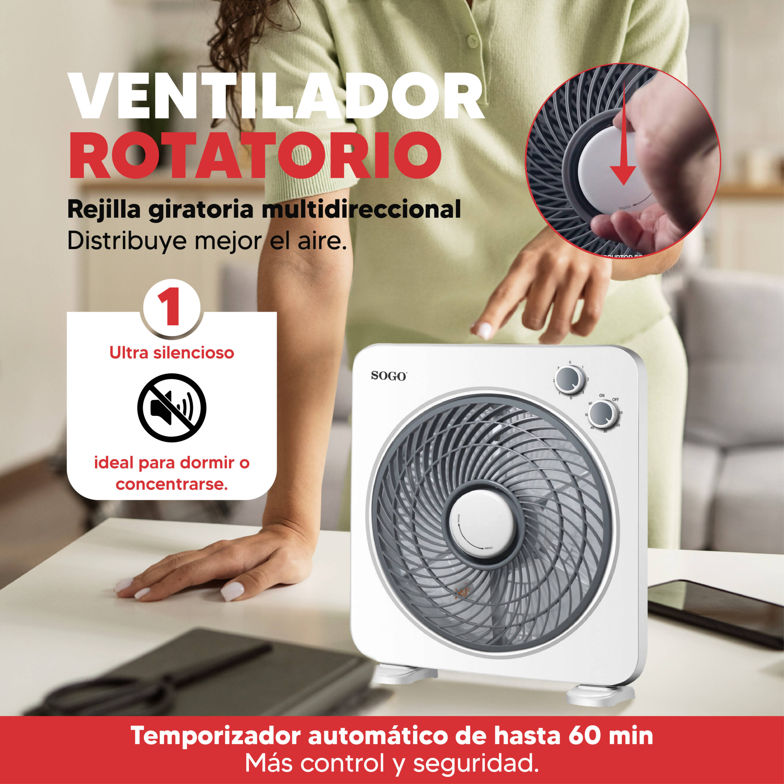 SOGO VENTILADOR ROTAT. BOX-FAN-10" - SOGO